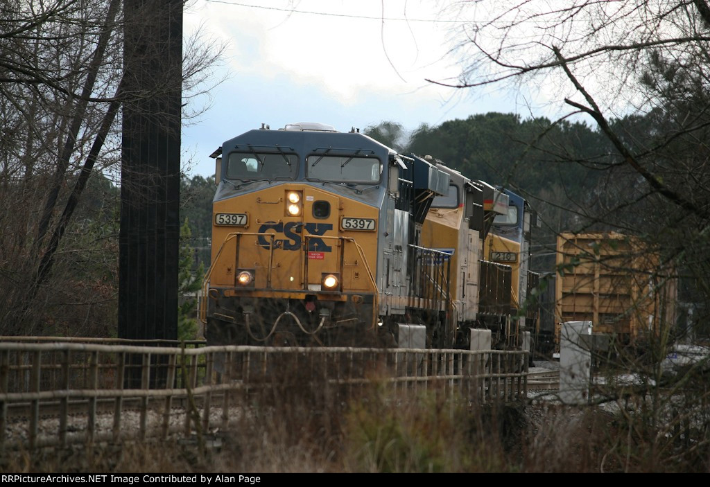 CSX ES40DC 5397, UP AC45CCTE 7980, AC44CW 210, and GP40-3 6536
